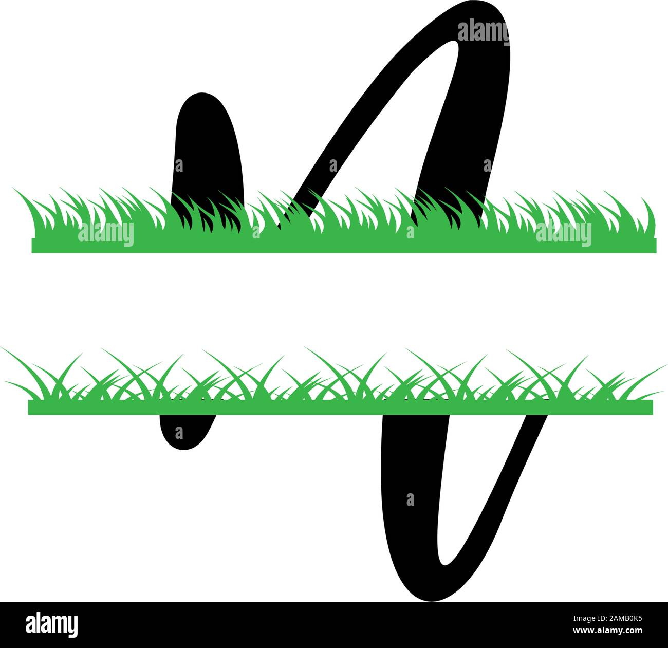 Initial n grass monogram split letter vector isolated Stock Vector ...