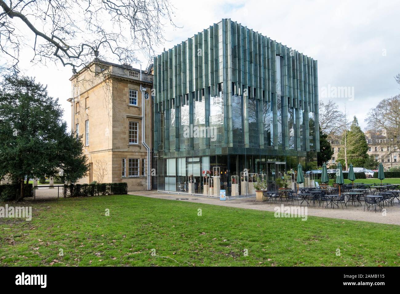 Glass extension by architect Eric Parry at the rear of the Holburne ...