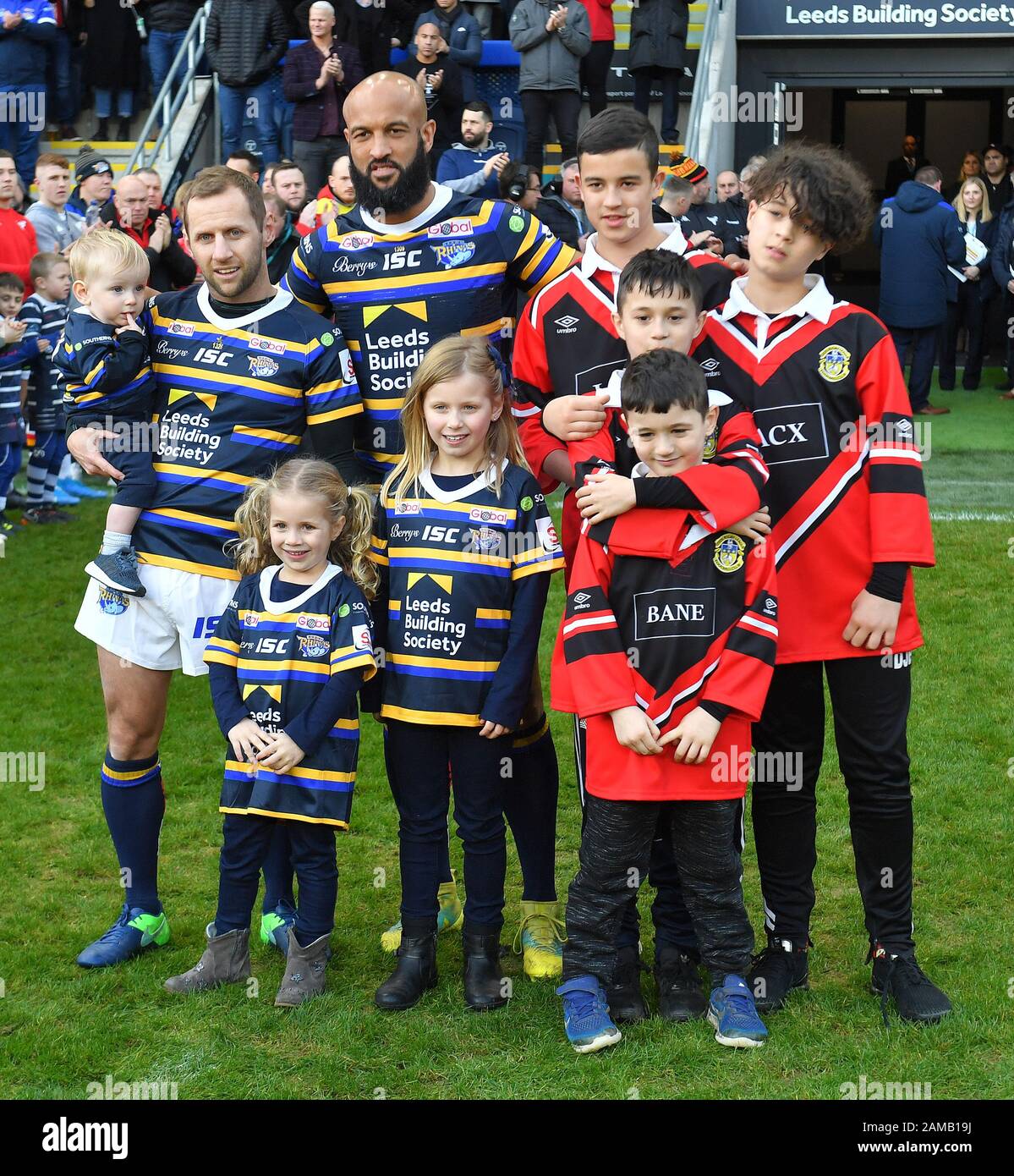 Rob Burrow with children Macy, Maya and Jackson and Jamie Jones ...
