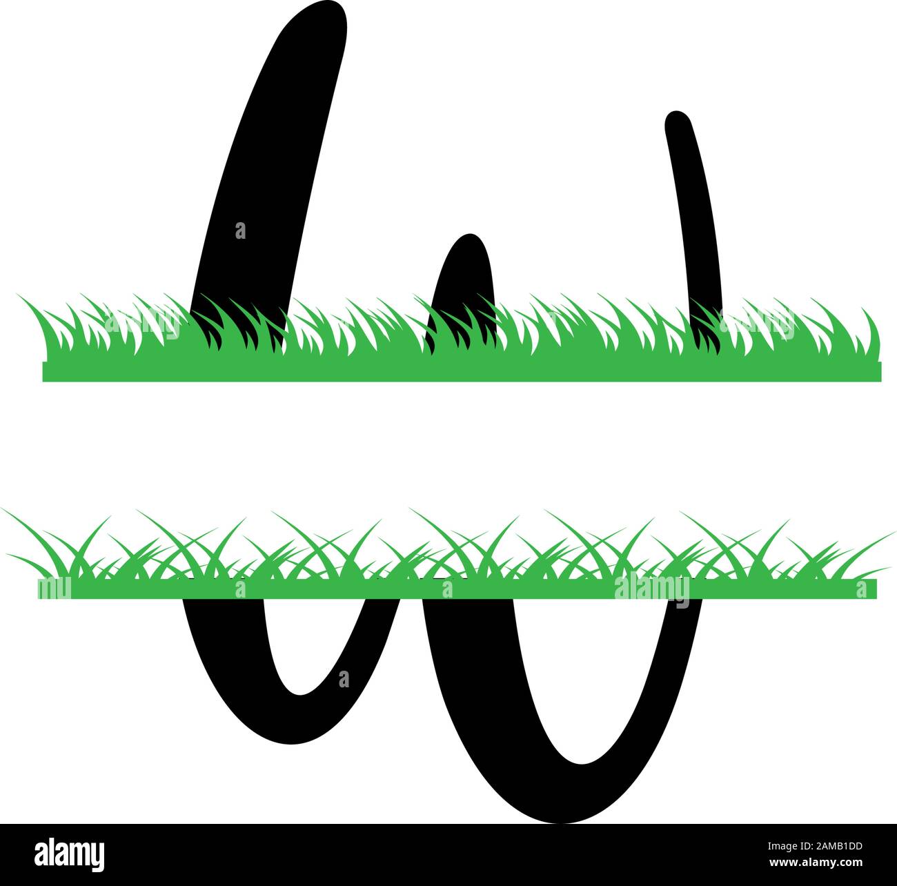 Initial w grass monogram split letter vector isolated Stock Vector ...
