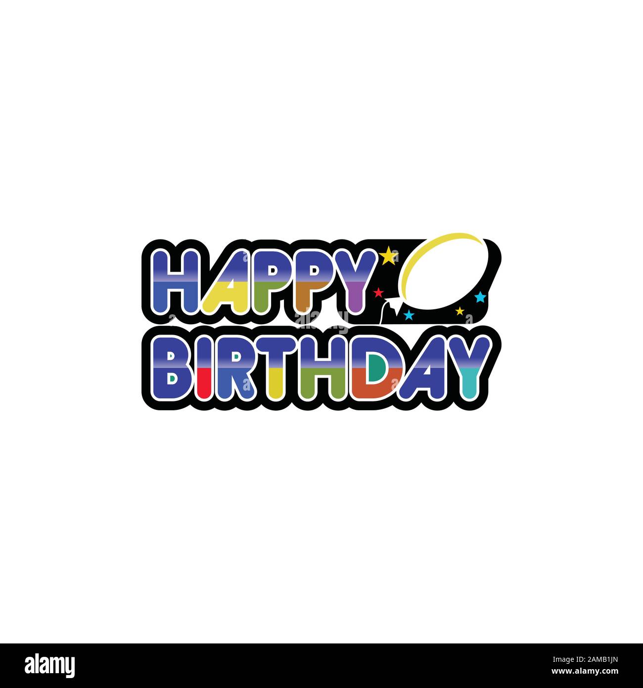 Happy Birthday Logo Vector Template Design Illustration Stock Vector ...