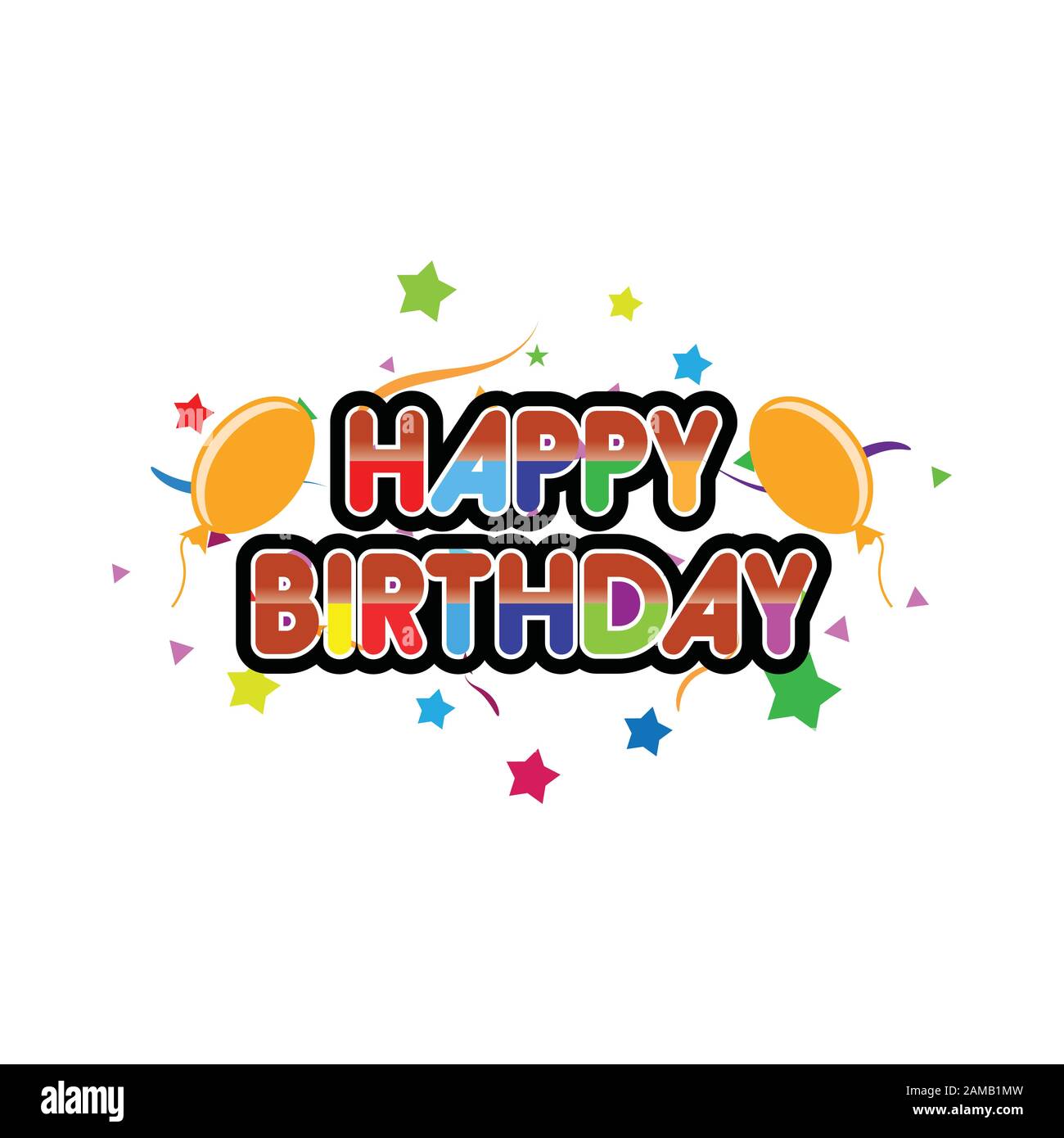 Happy Birthday Logo Vector Template Design Illustration Stock Vector ...