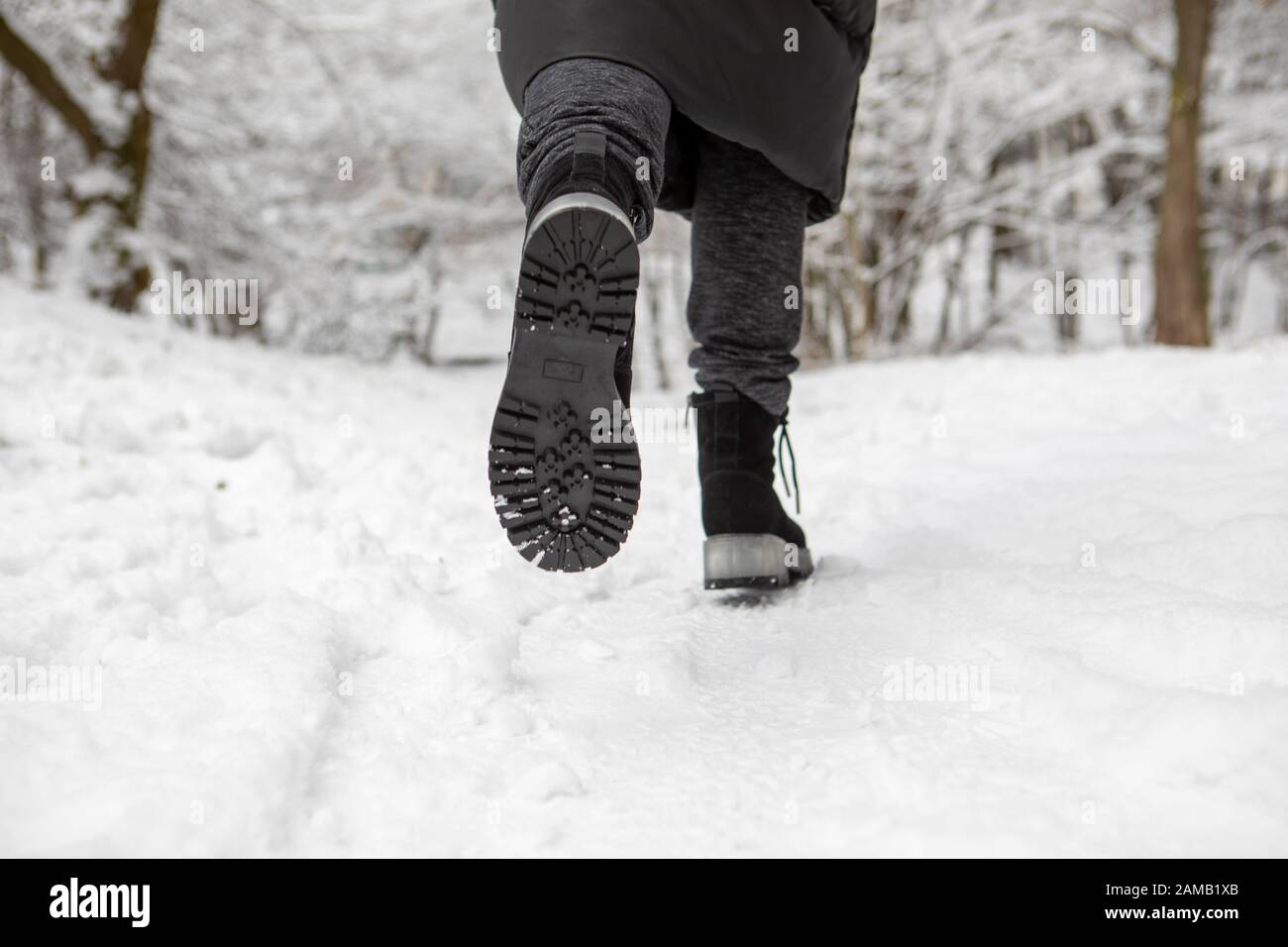 boots footprint close up walking outdoors Stock Photo - Alamy