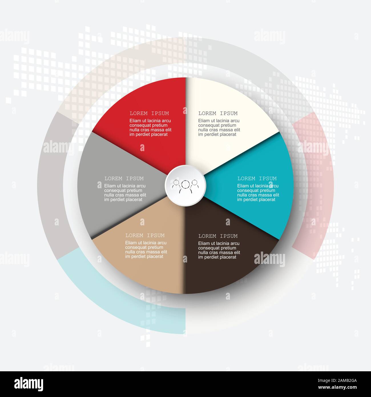 Business template infographics.The circle is divided into six parts Stock Vector Image & Art - Alamy