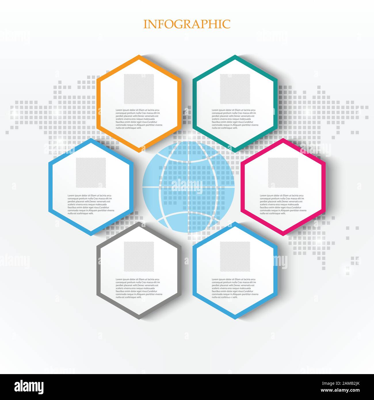 Hexagons map hi-res stock photography and images - Alamy