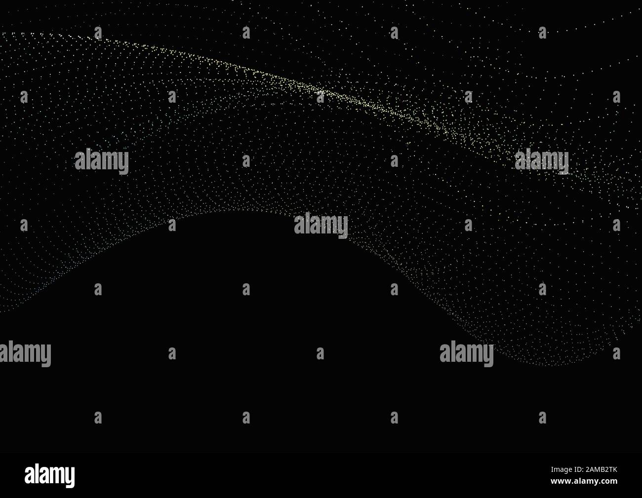 Black technology background consisting of colored dots forming a smooth ...
