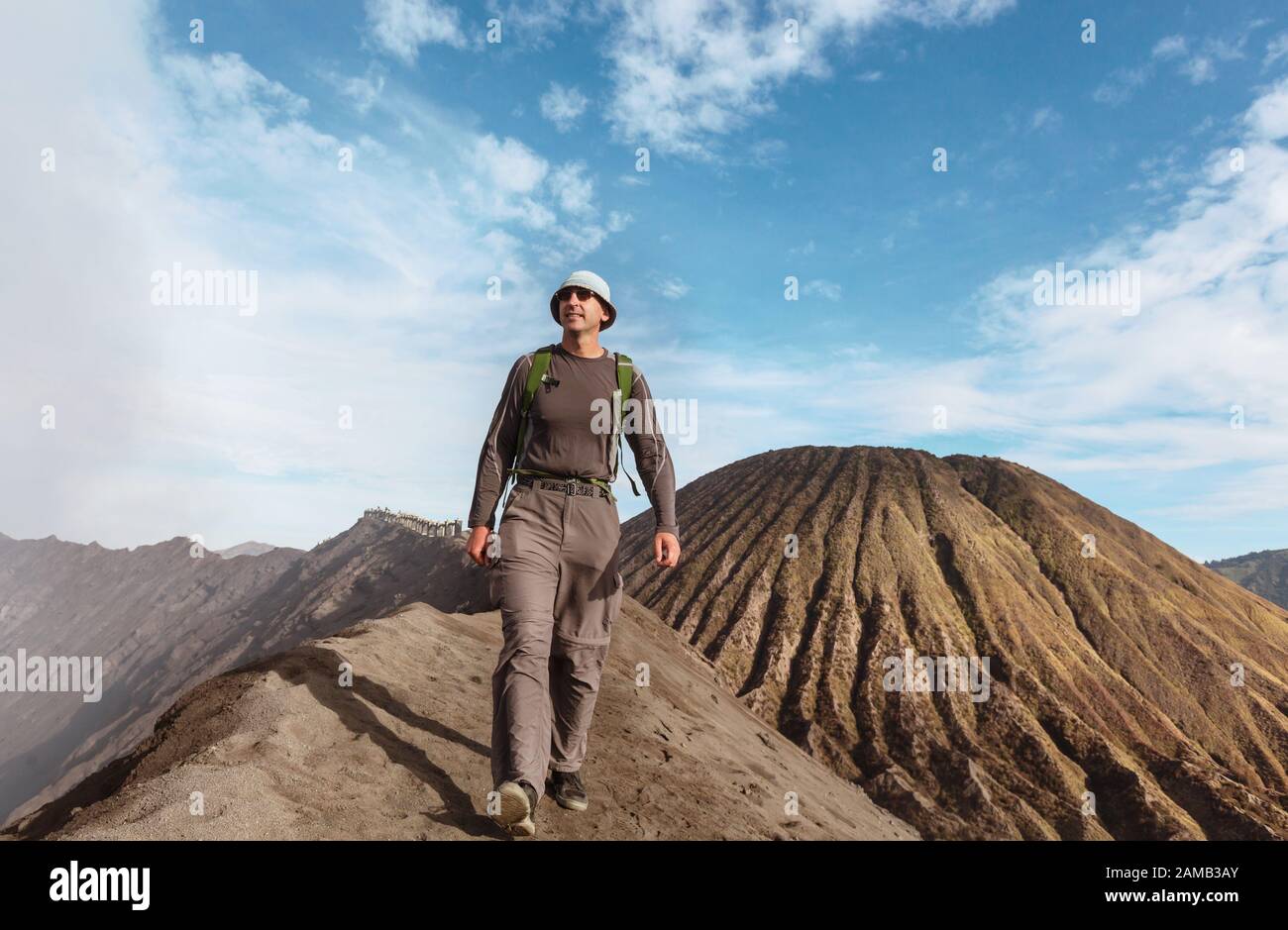 Hike in Bromo volcano in Java island, Indonesia Stock Photo - Alamy