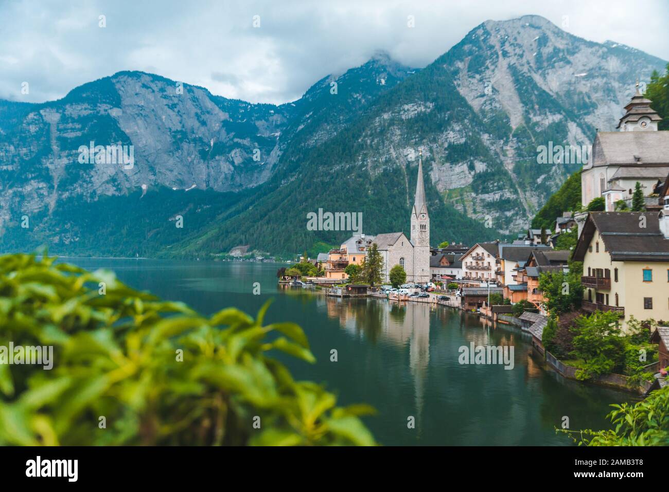 panoramic view of hallstatt village Stock Photo - Alamy