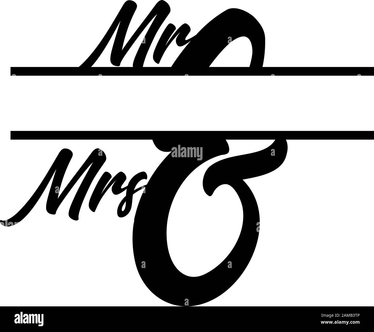 Mr and Mrs monogram split letter initial vector isolated Stock Vector ...