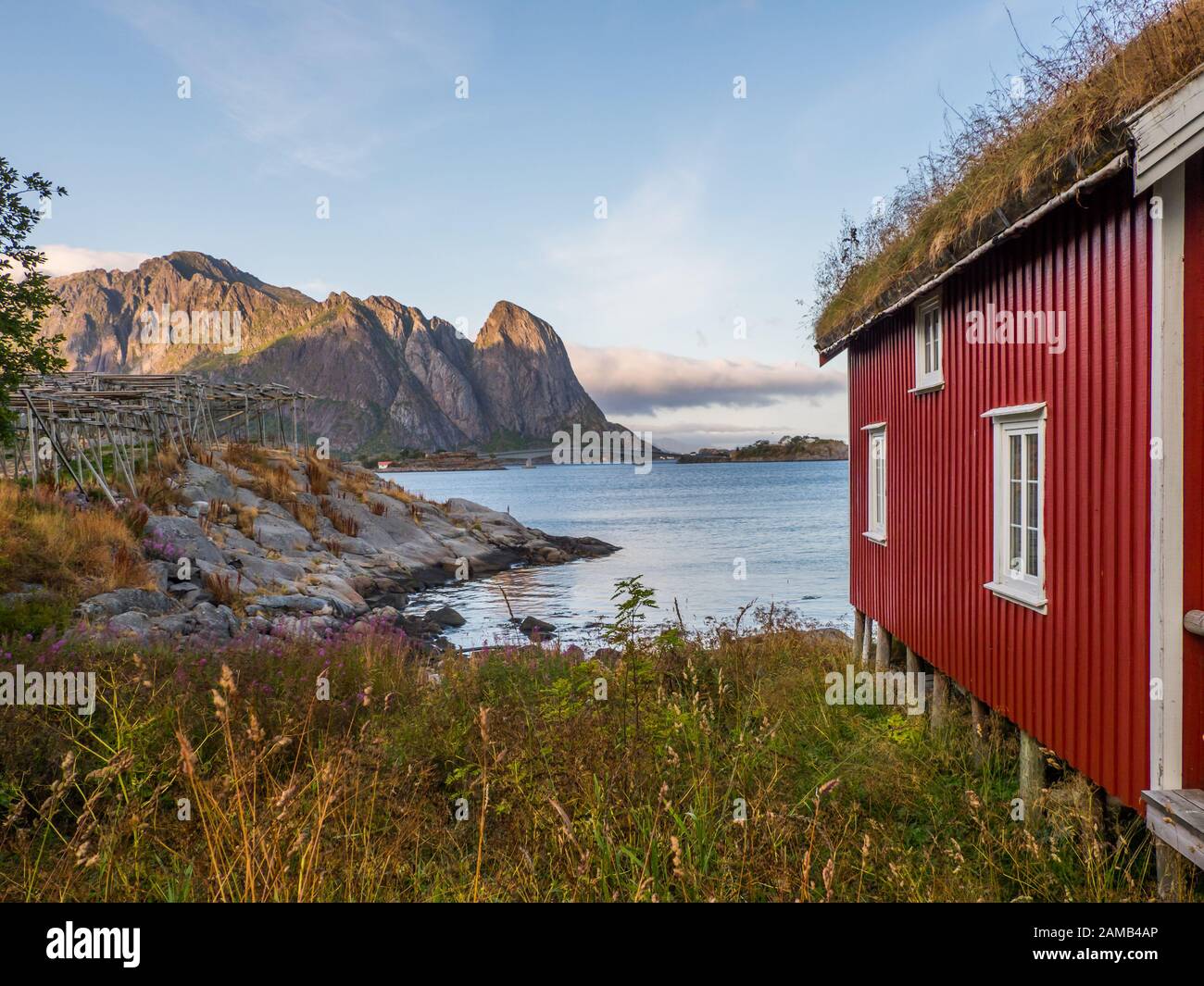 Traditional, red, wooden houses in Reine. Lofoten Norway. Europe Stock ...