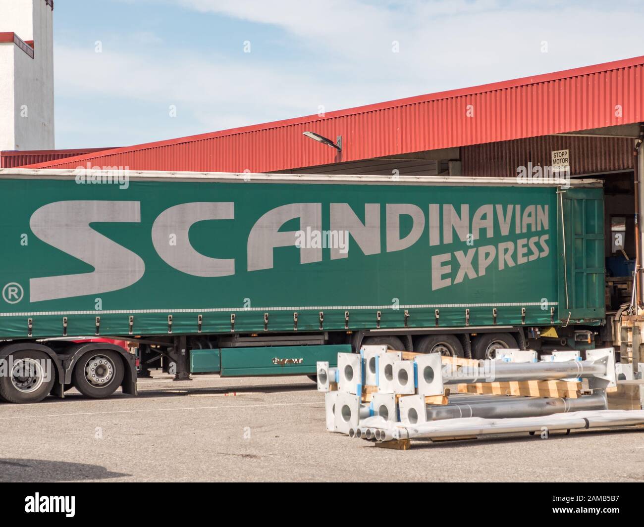 Bodo, Norway - August 18 2019: Container at the ramp. Scandinavian ...