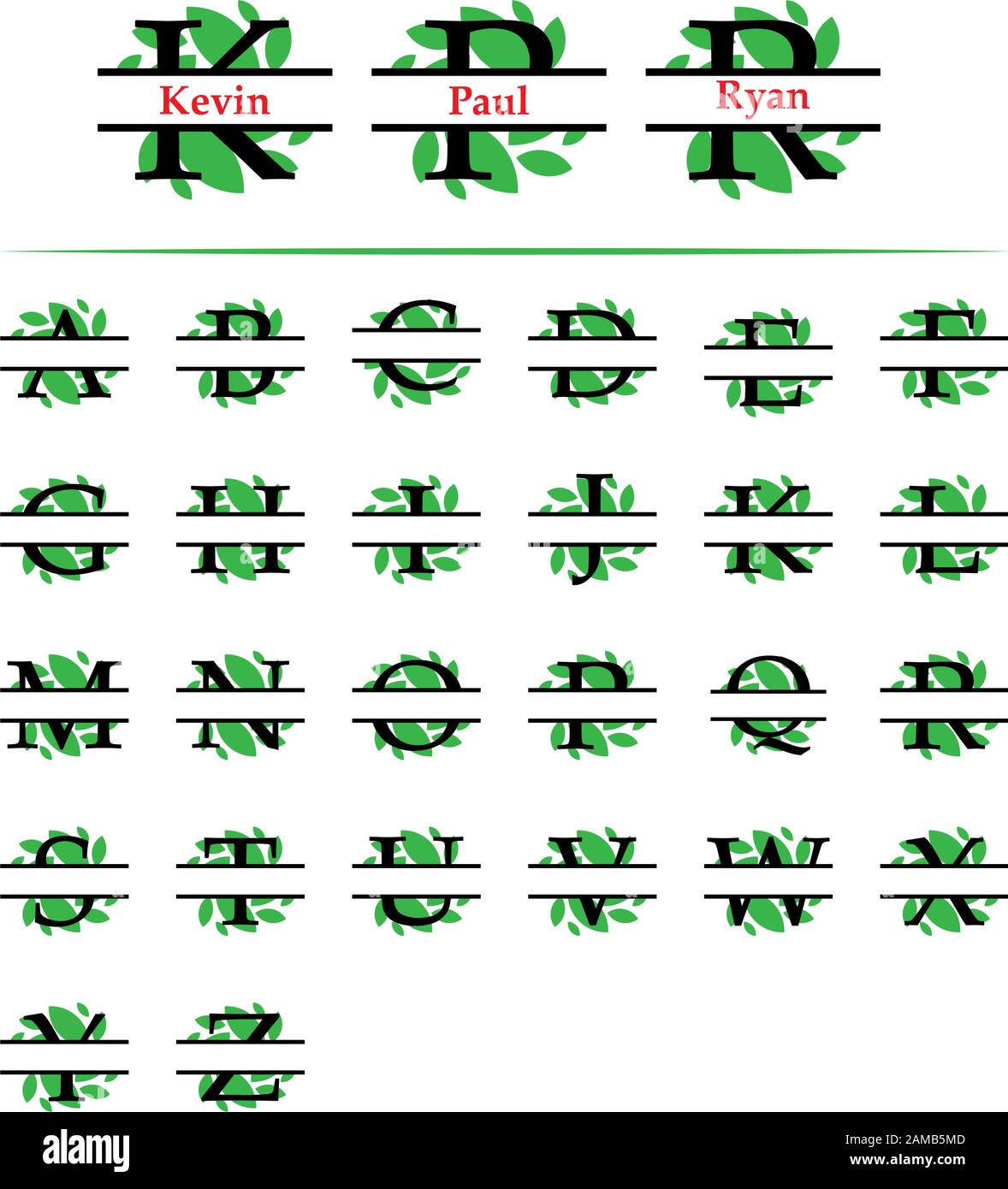 Split monogram fonts Cut Out Stock Images & Pictures - Alamy