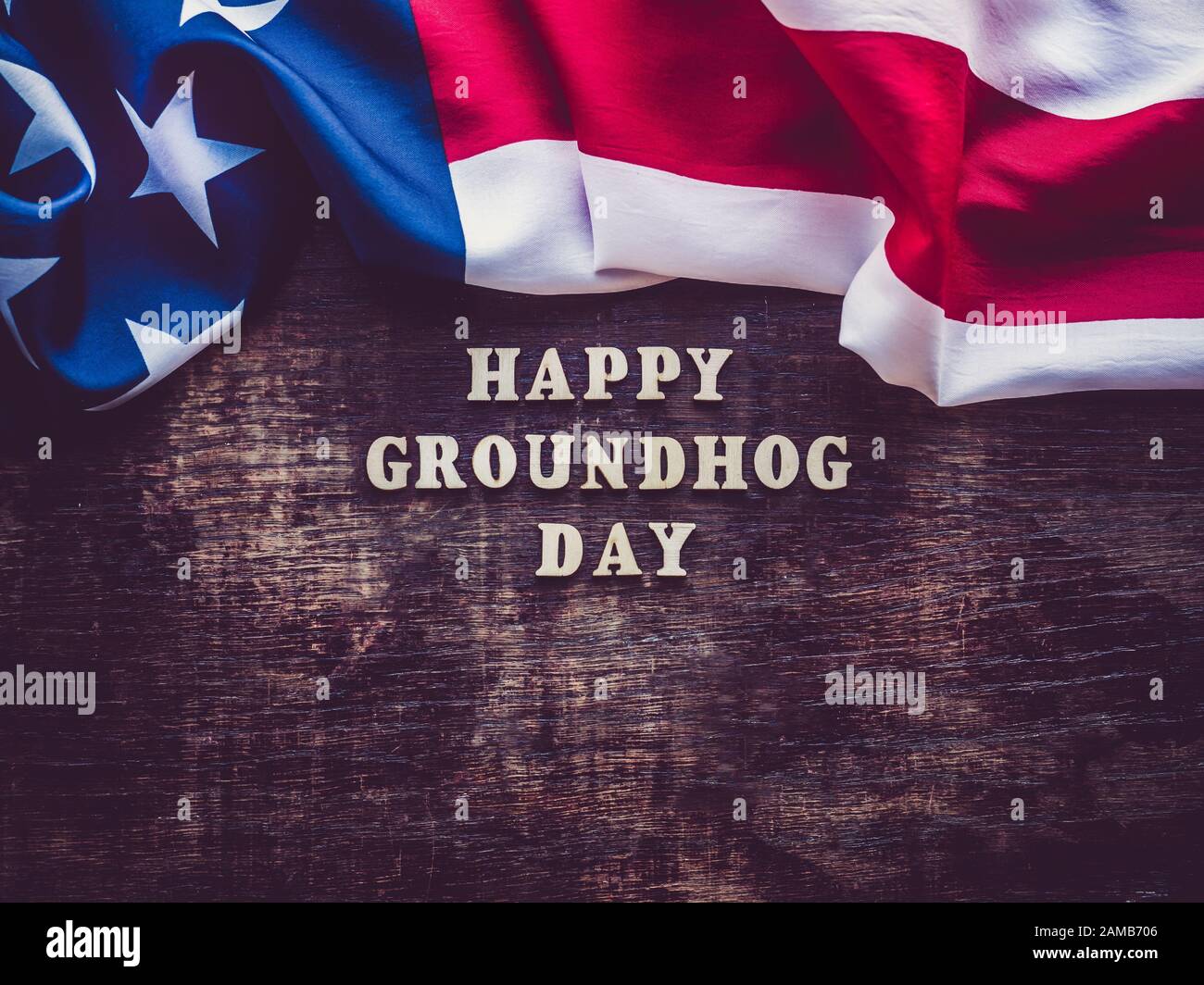 Groundhog Day Background. Close-up, top view, isolated Stock Photo - Alamy
