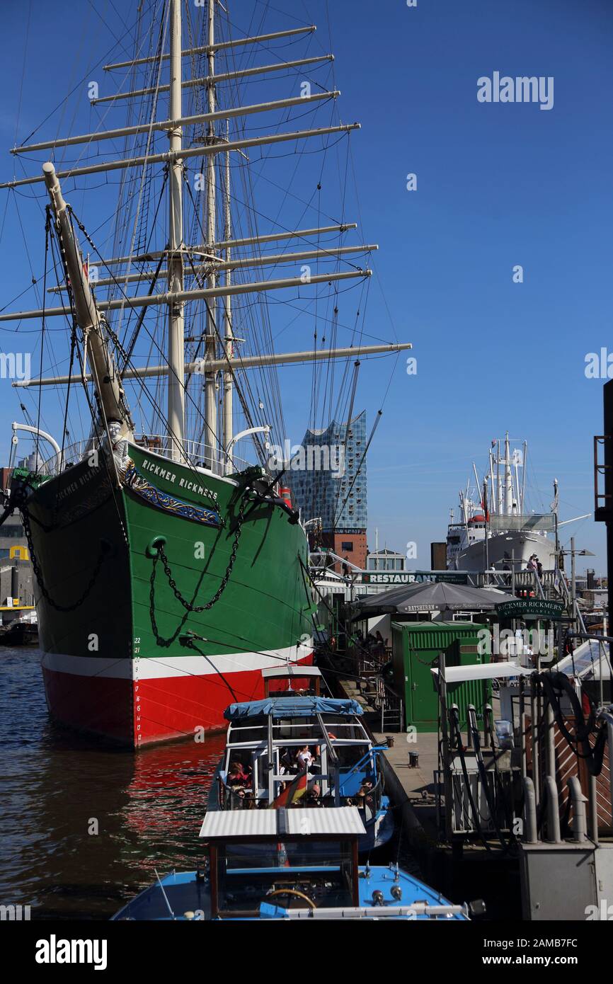 Hamburg Rickmer Rickmers museum ship Stock Photo - Alamy