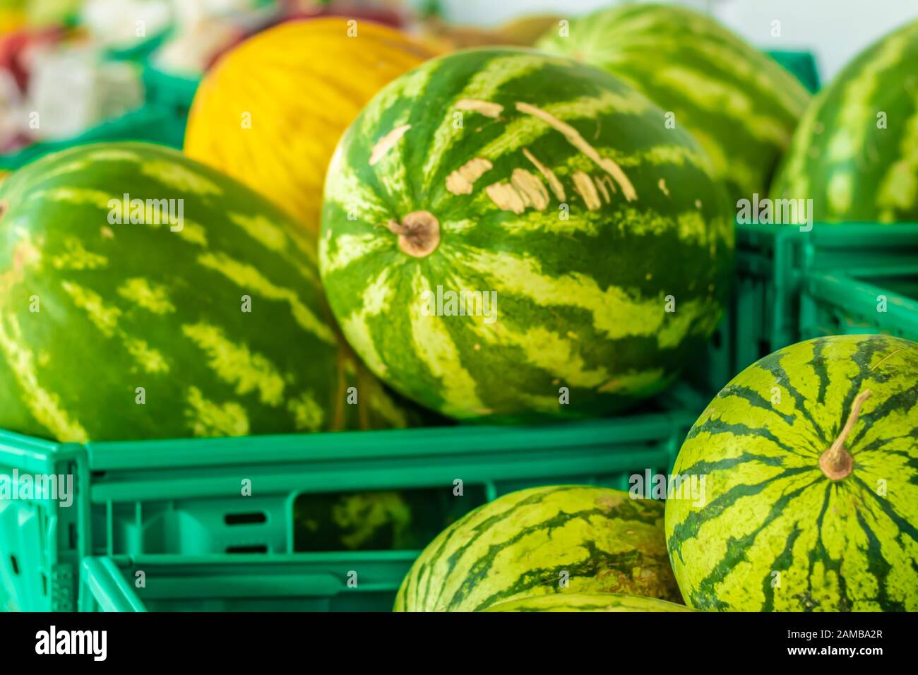 Watermelons crate hi-res stock photography and images - Alamy