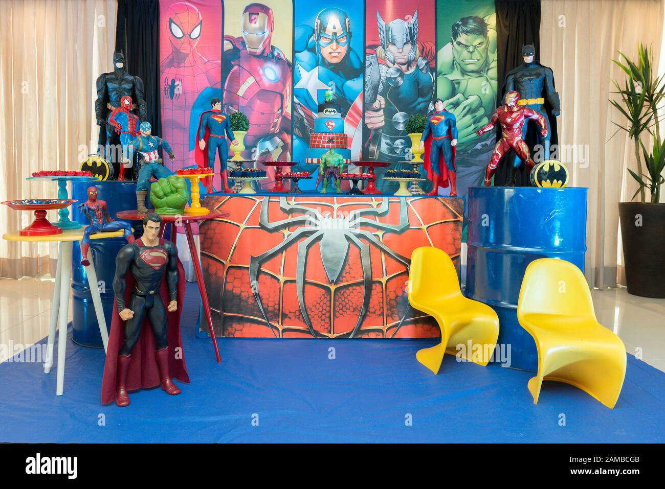 Florianopolis - Brazil, December 22, 2019. Superhero themed kids ...
