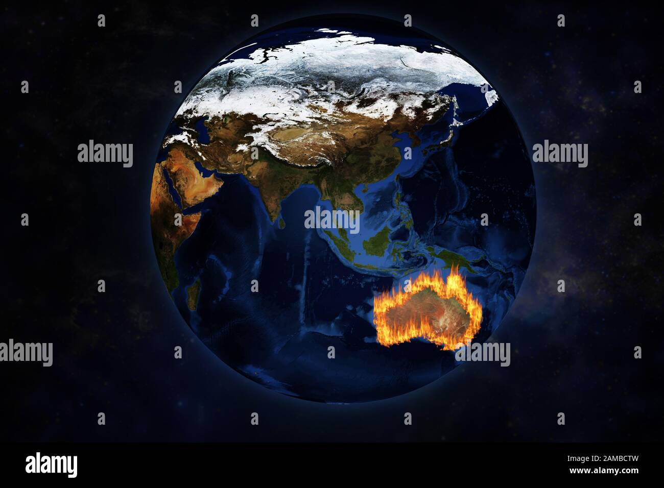 View of Australia from space with terrible fire Stock Photo - Alamy