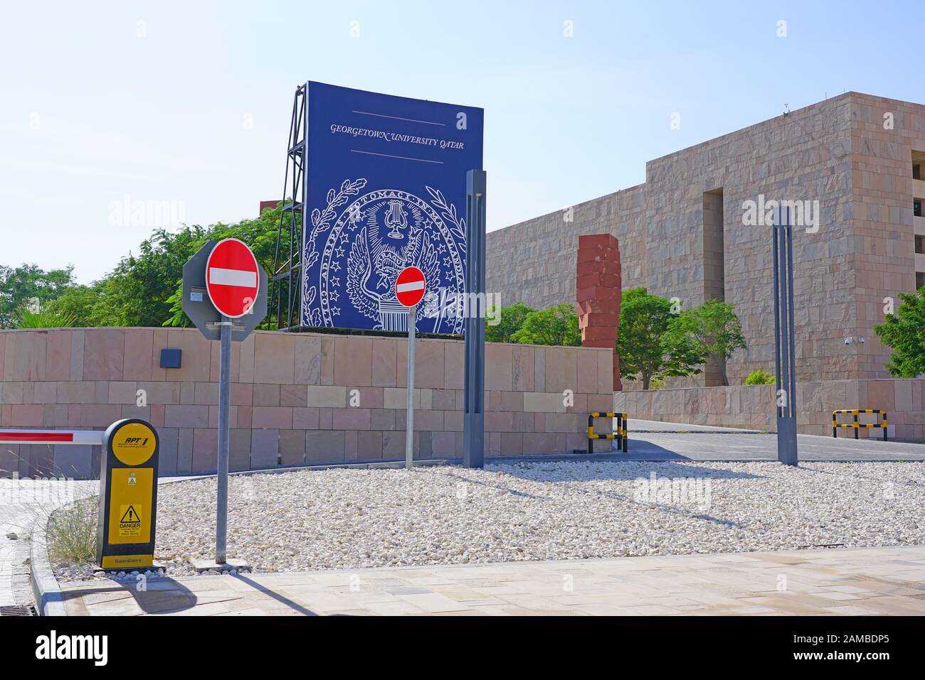 DOHA, QATAR -12 DEC 2019- View of the campus of Georgetown University ...