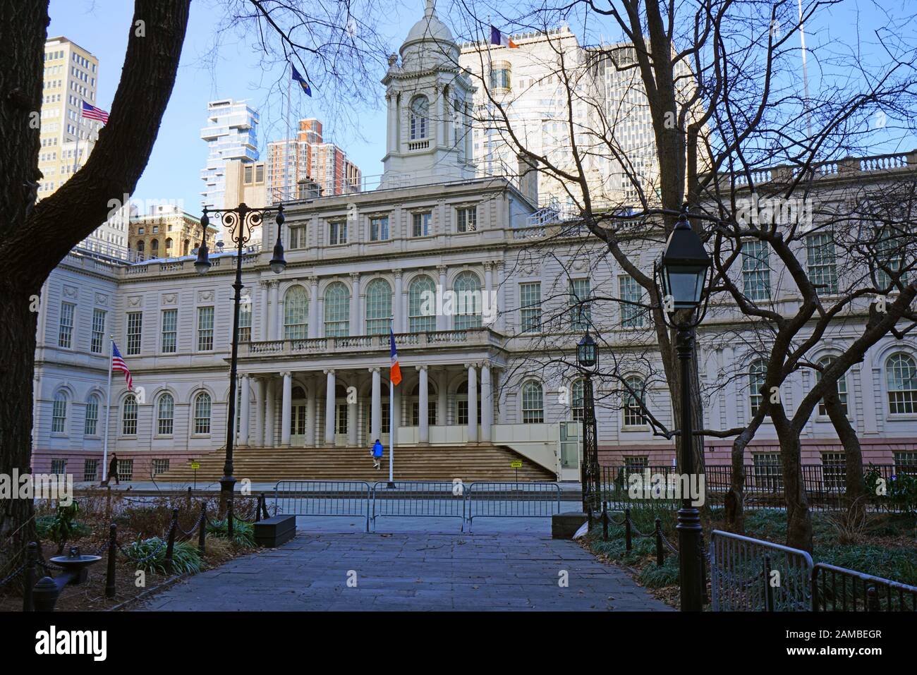 NEW YORK, NY -9 JAN 2020- View of the New York City Hall, seat of the ...