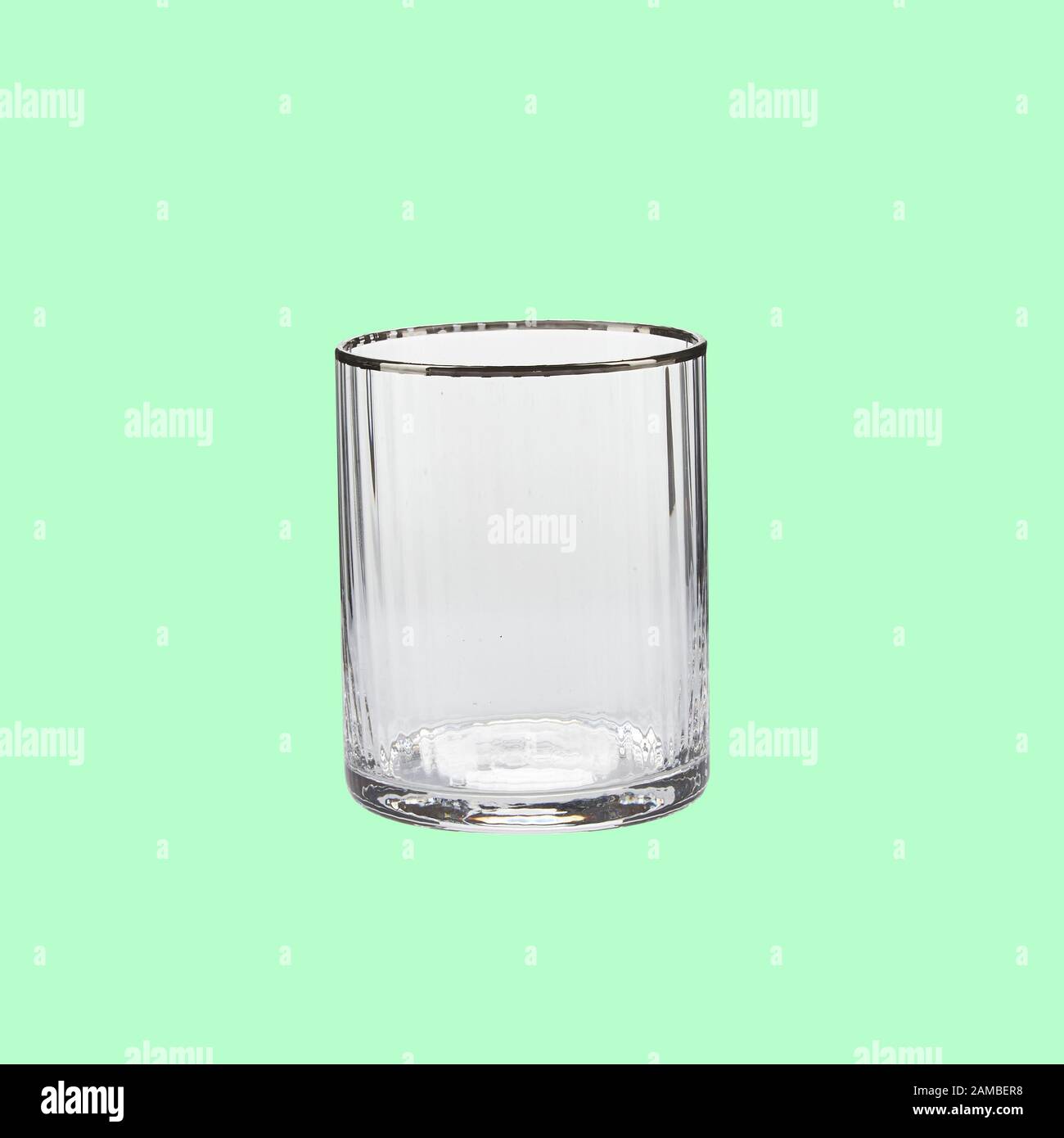 Empty wing glass on green background single with clipping path Stock ...