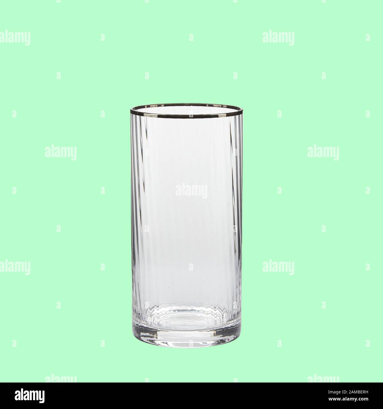 Empty wing glass on green background single with clipping path Stock ...