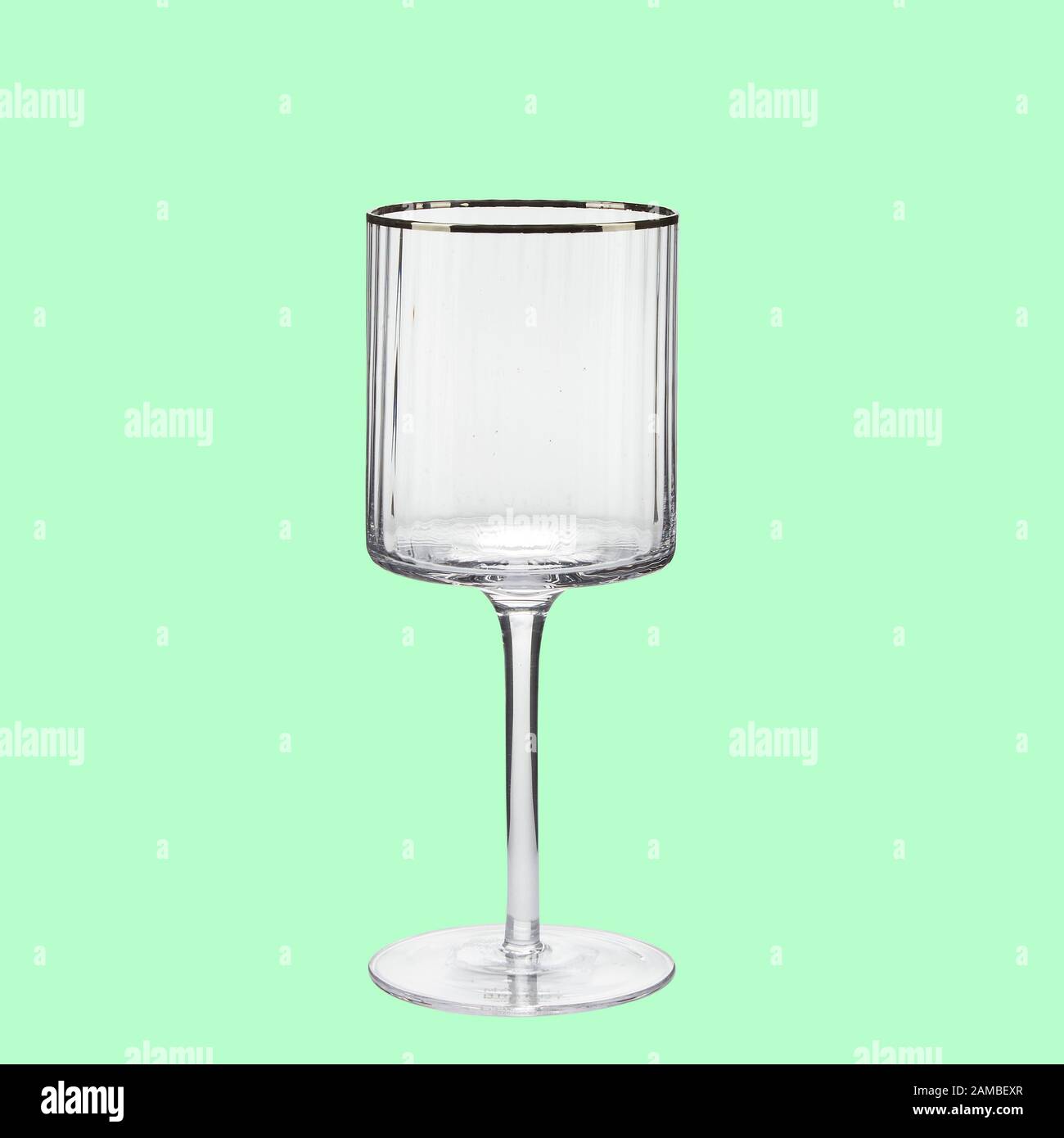 Empty wing glass on green background single with clipping path Stock ...