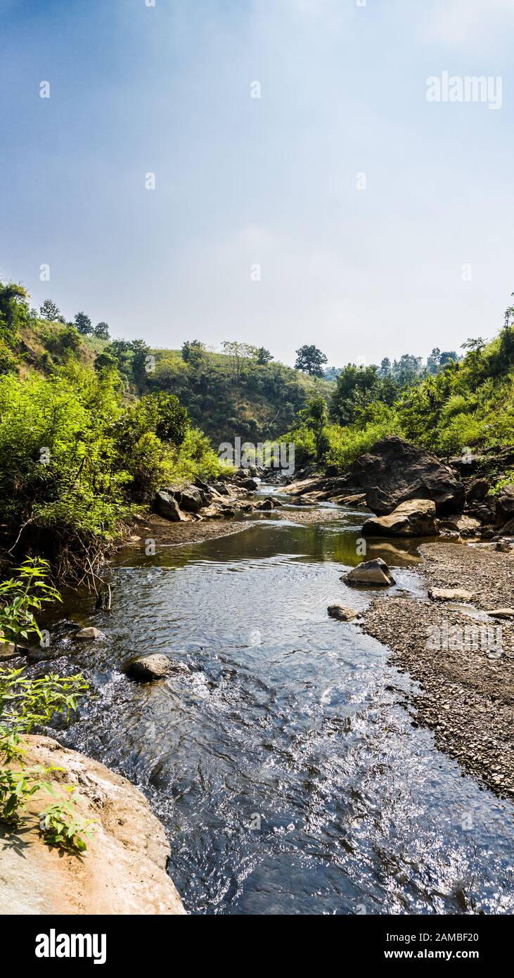 Awesome landscape of Zarwani waterfall, Dhirkhadi, Gujarat Stock Photo ...