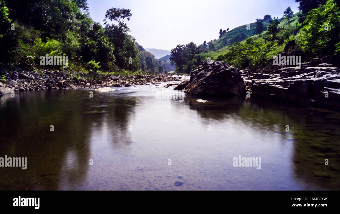 Awesome landscape of Zarwani waterfall, Dhirkhadi, Gujarat Stock Photo ...