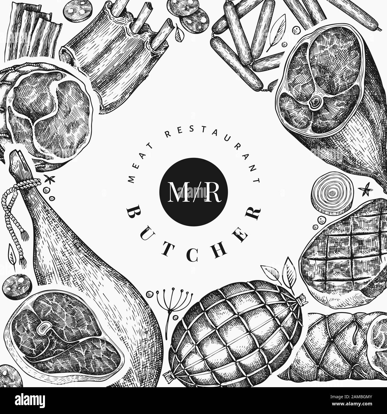 Spanish pork ribs Stock Vector Images - Alamy