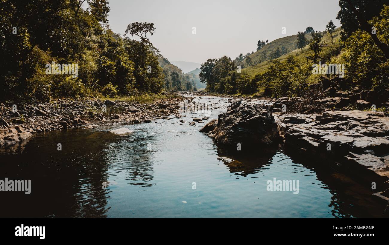 Awesome landscape of Zarwani waterfall, Dhirkhadi, Gujarat Stock Photo ...