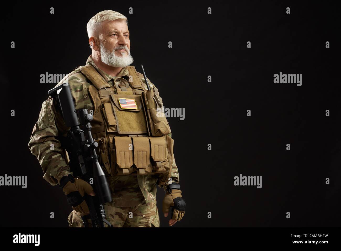 Army Officer With Gun