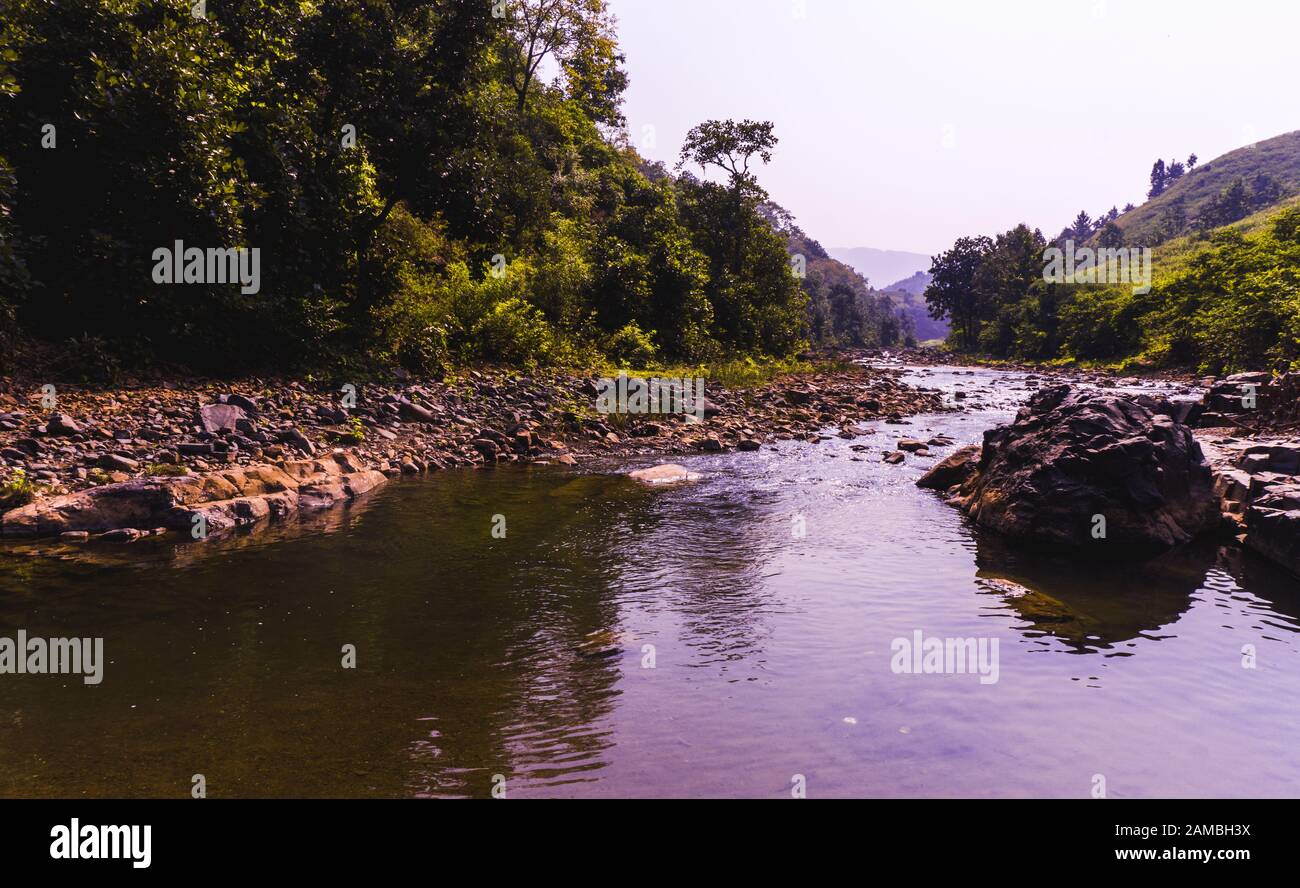 Awesome landscape of Zarwani waterfall, Dhirkhadi, Gujarat Stock Photo ...