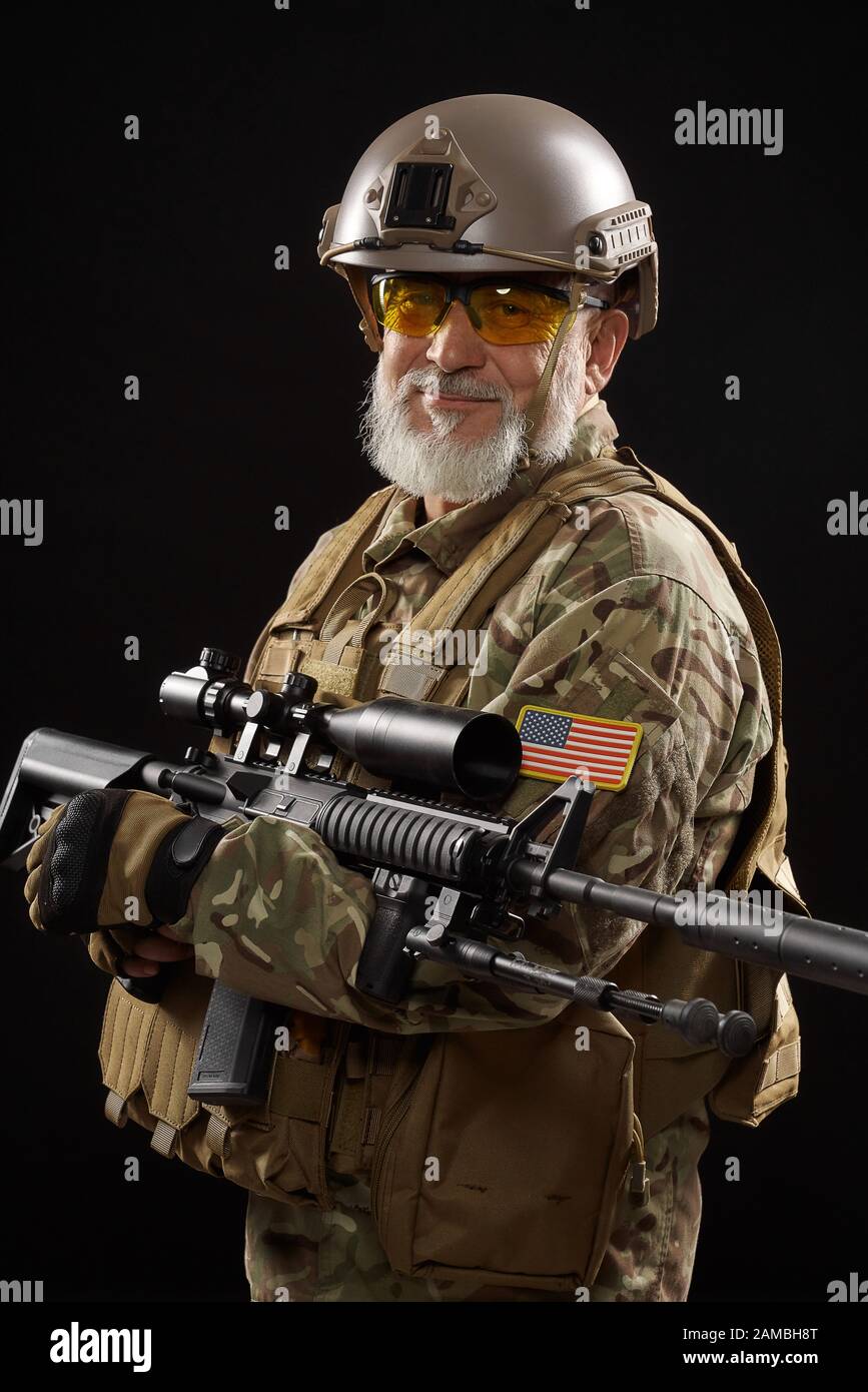 Army Officer With Gun