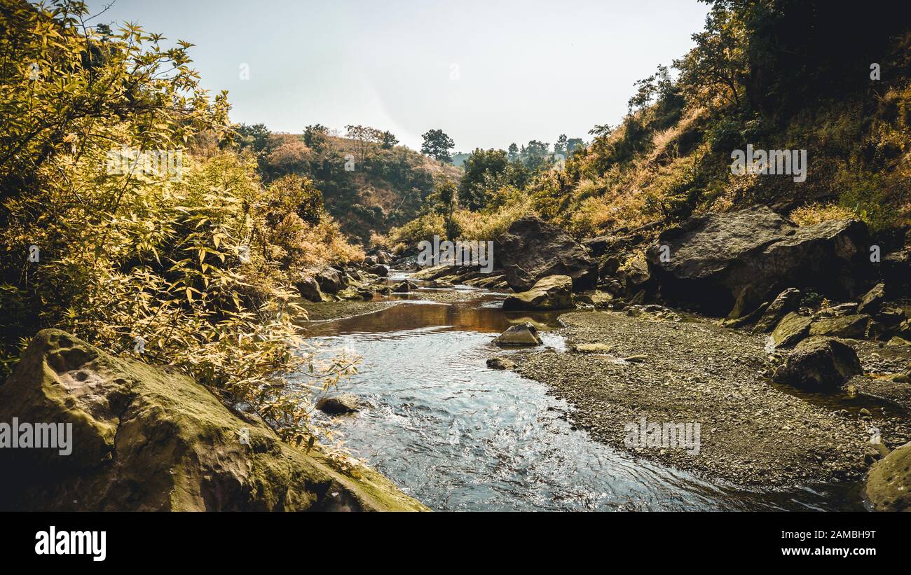 Awesome landscape of Zarwani waterfall, Dhirkhadi, Gujarat Stock Photo ...