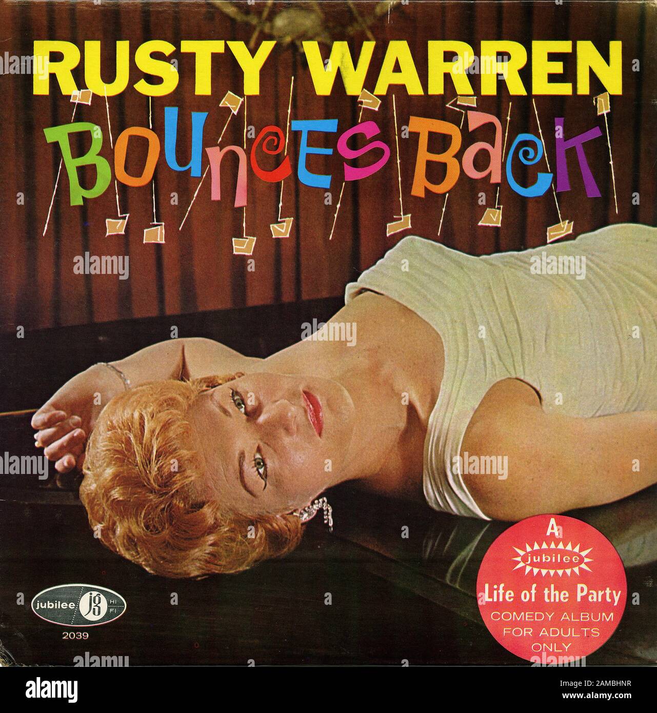 Rusty Warren Bounces Back - Classic vintage vinyl album Stock Photo - Alamy