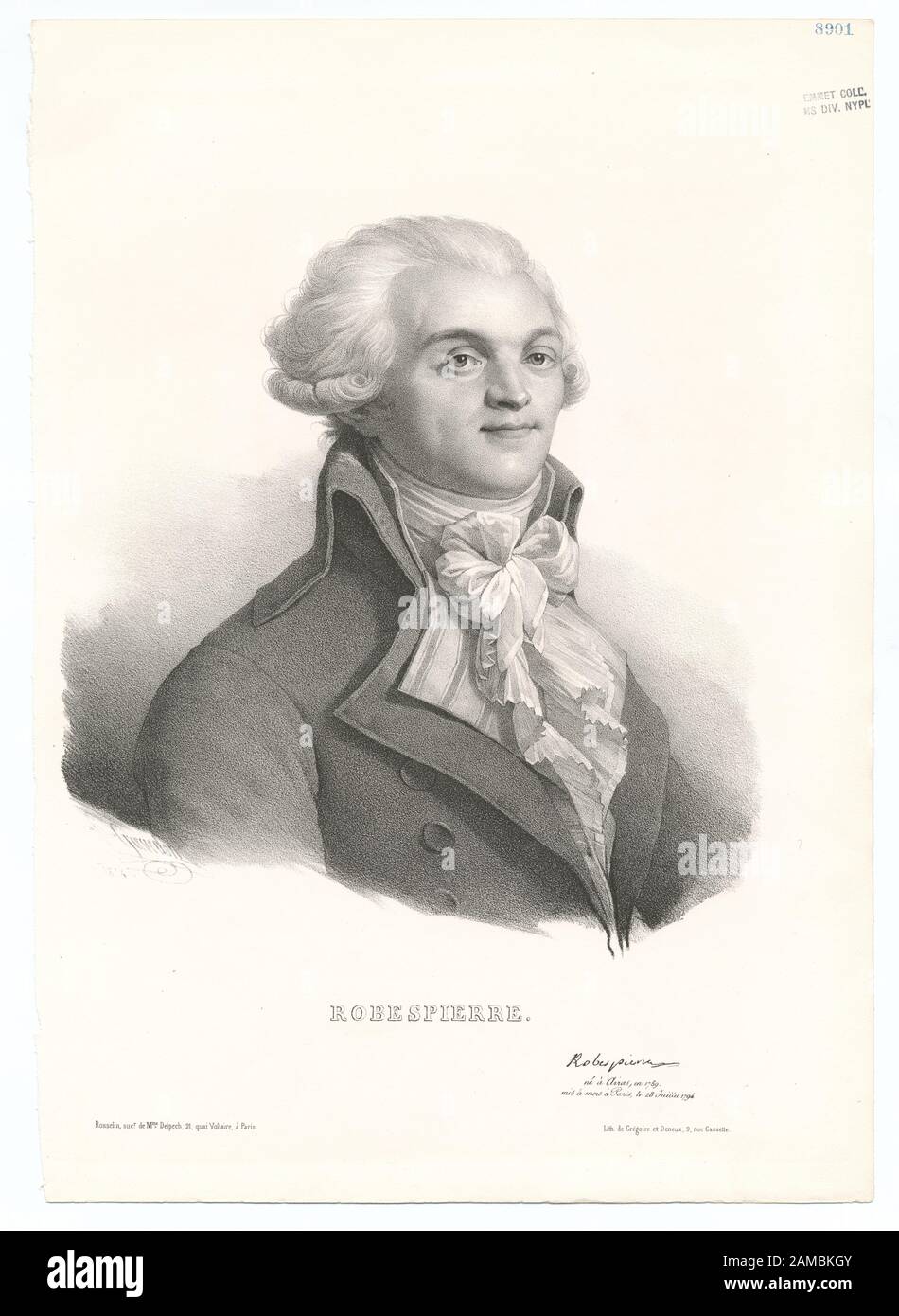 Robespierre Title from Calendar of the Emmet Collection. EM8901 ...