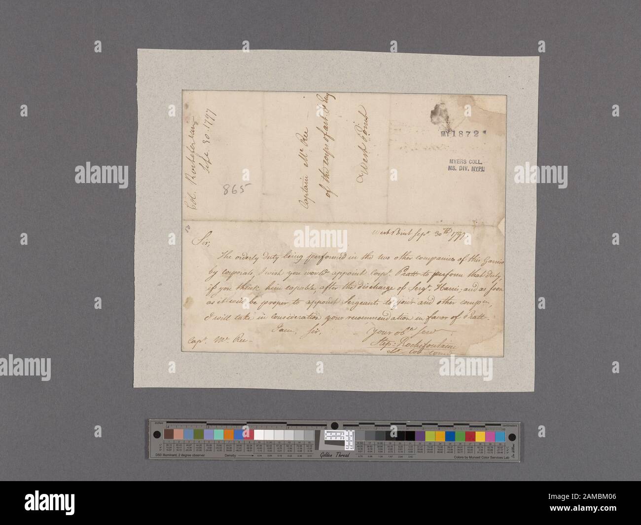 Rochefontaine, Stephen West Point To Captain McKee Digitization was ...