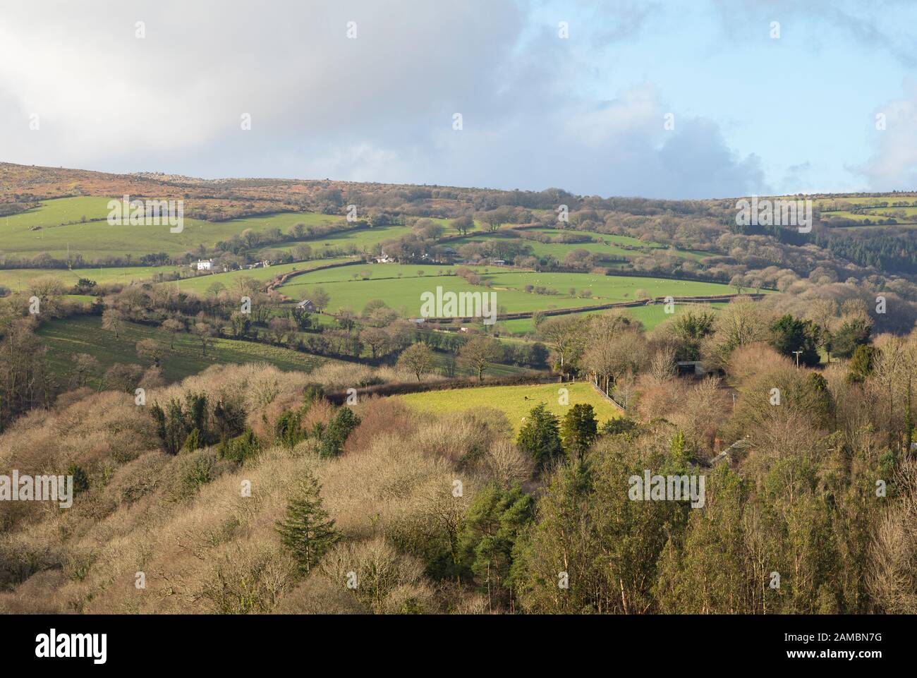View across Bodmin Moor in East Cornwall Stock Photo - Alamy