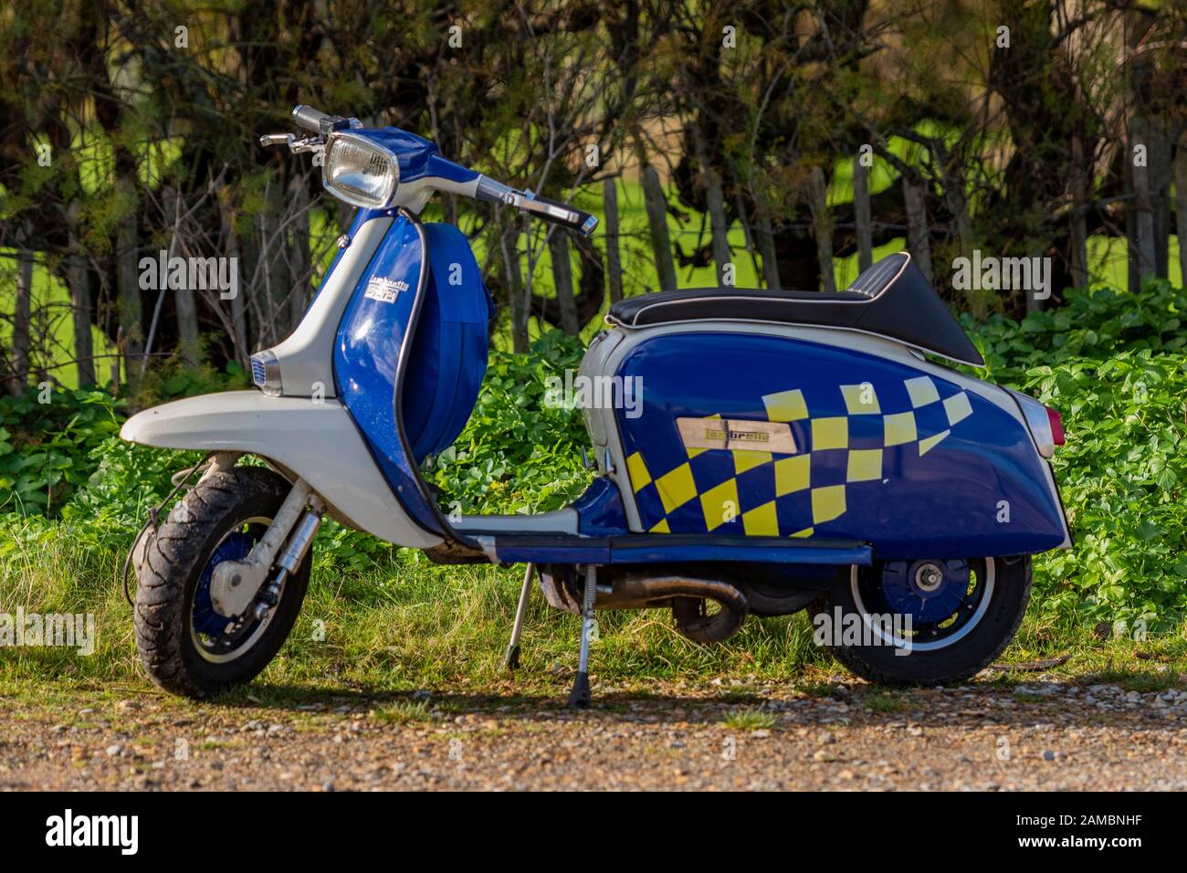 Lambretta scooter painted blue mods and ska music Stock Photo - Alamy