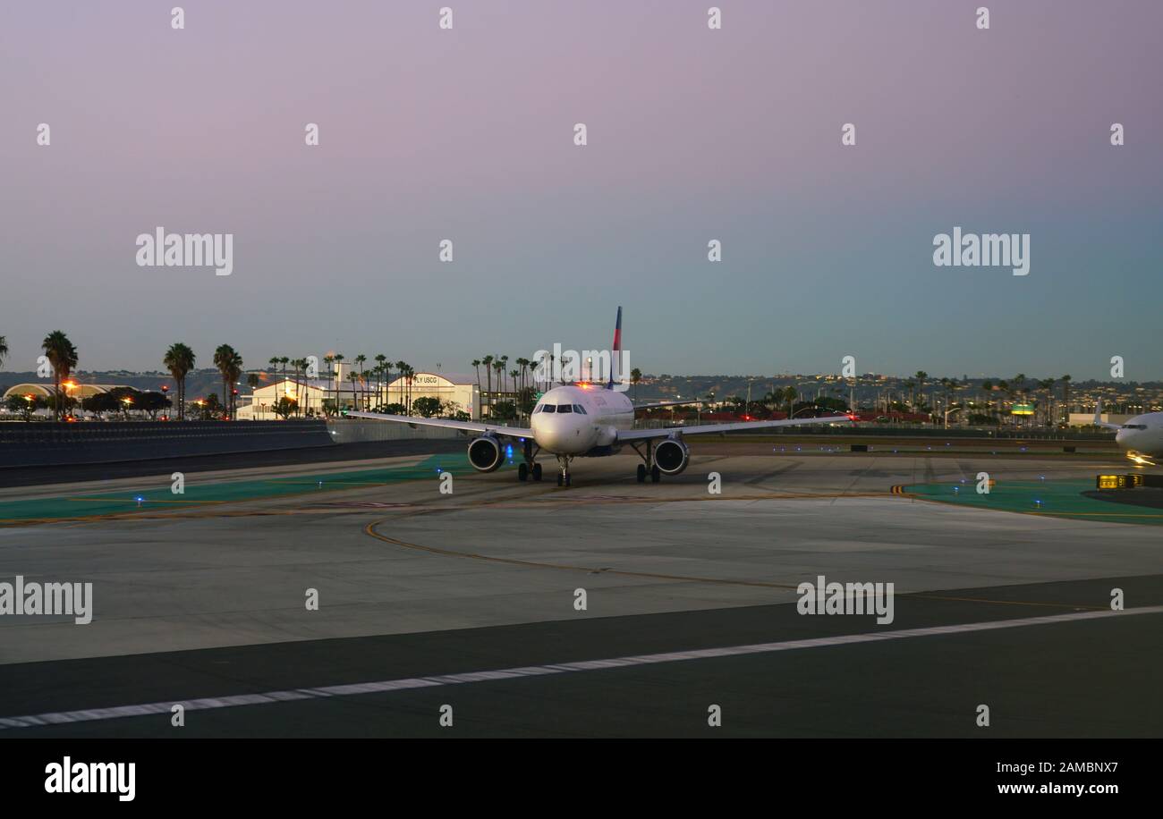 SAN DIEGO, CA -6 JAN 2020- View of the San Diego International Airport ...