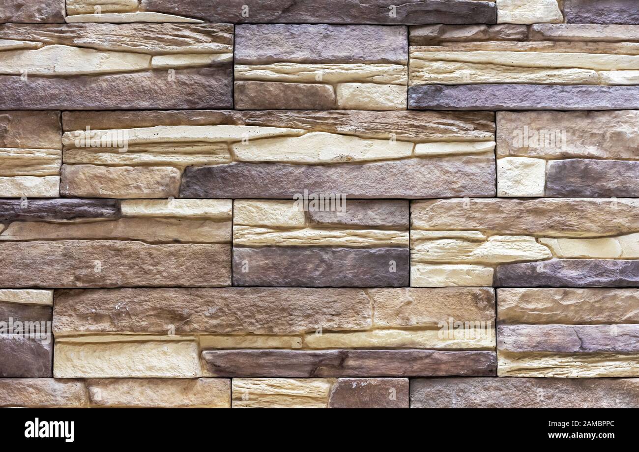 Texture of brown facade stone for exterior decoration of the house ...