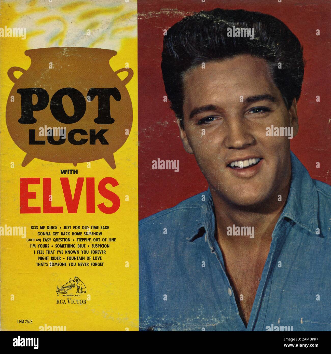 Pot Luck With Elvis - Classic vintage vinyl album Stock Photo - Alamy