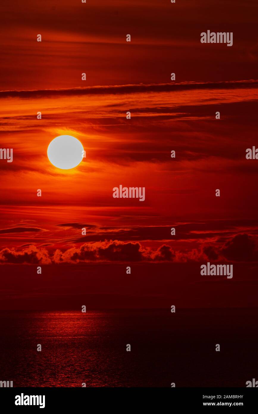 Beautiful sky. red sunlight lighting the clouds softly Stock Photo - Alamy