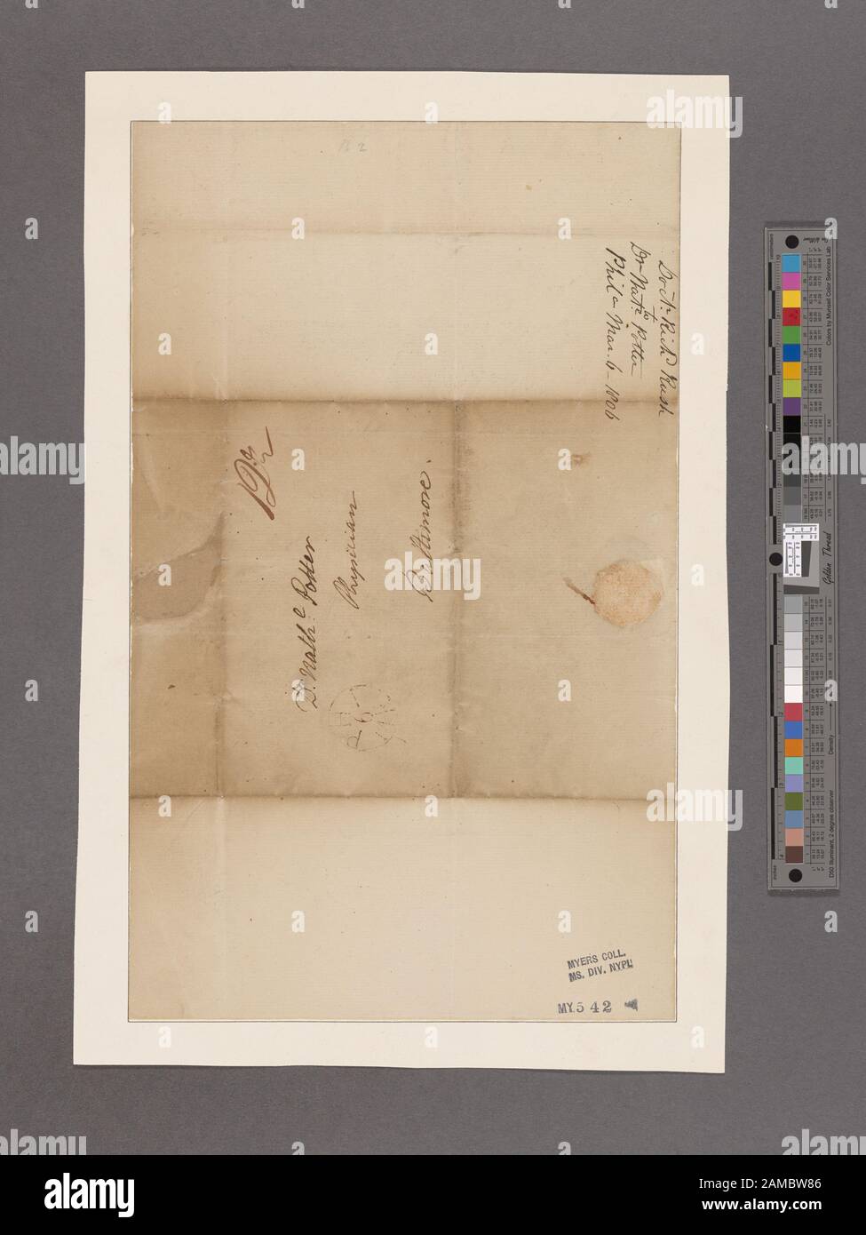 Rush, Benjamin Envelope addressed to Dr Nathaniel Potter Digitization ...