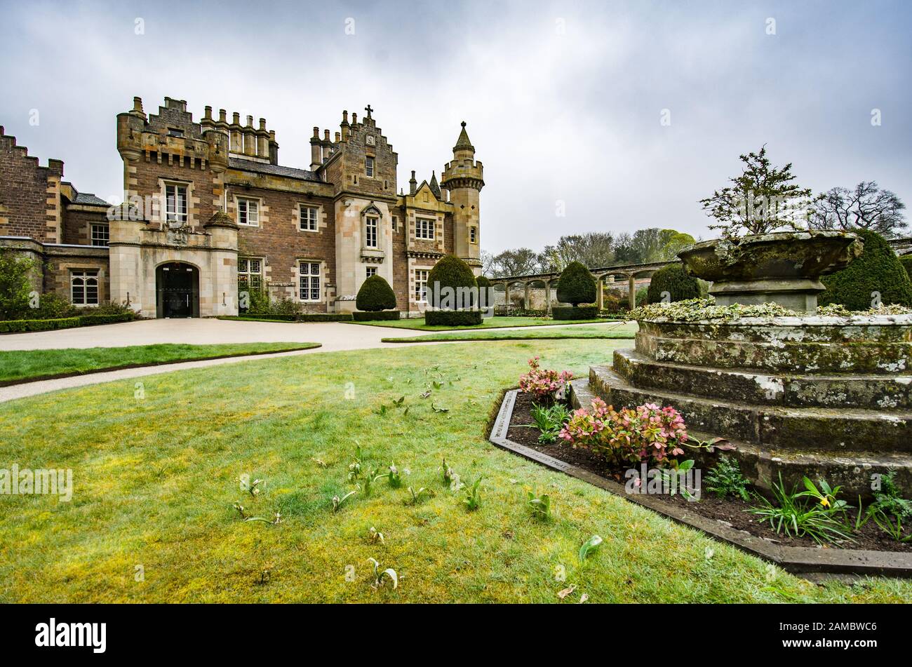 The building and interior of Sir Walter Scott Castle in Abbotsford, UK ...