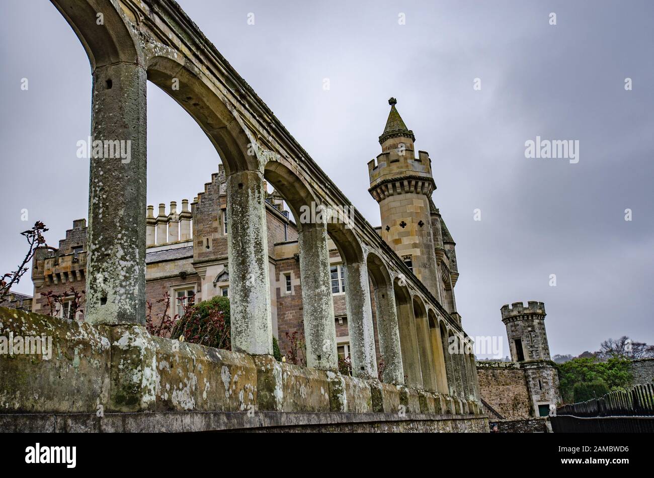 The building and interior of Sir Walter Scott Castle in Abbotsford, UK ...