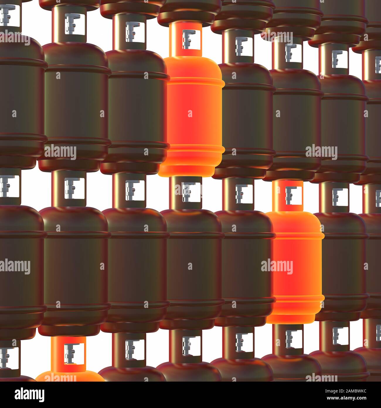 Propane gas cylinders isolated on white background . 3d illustration ...