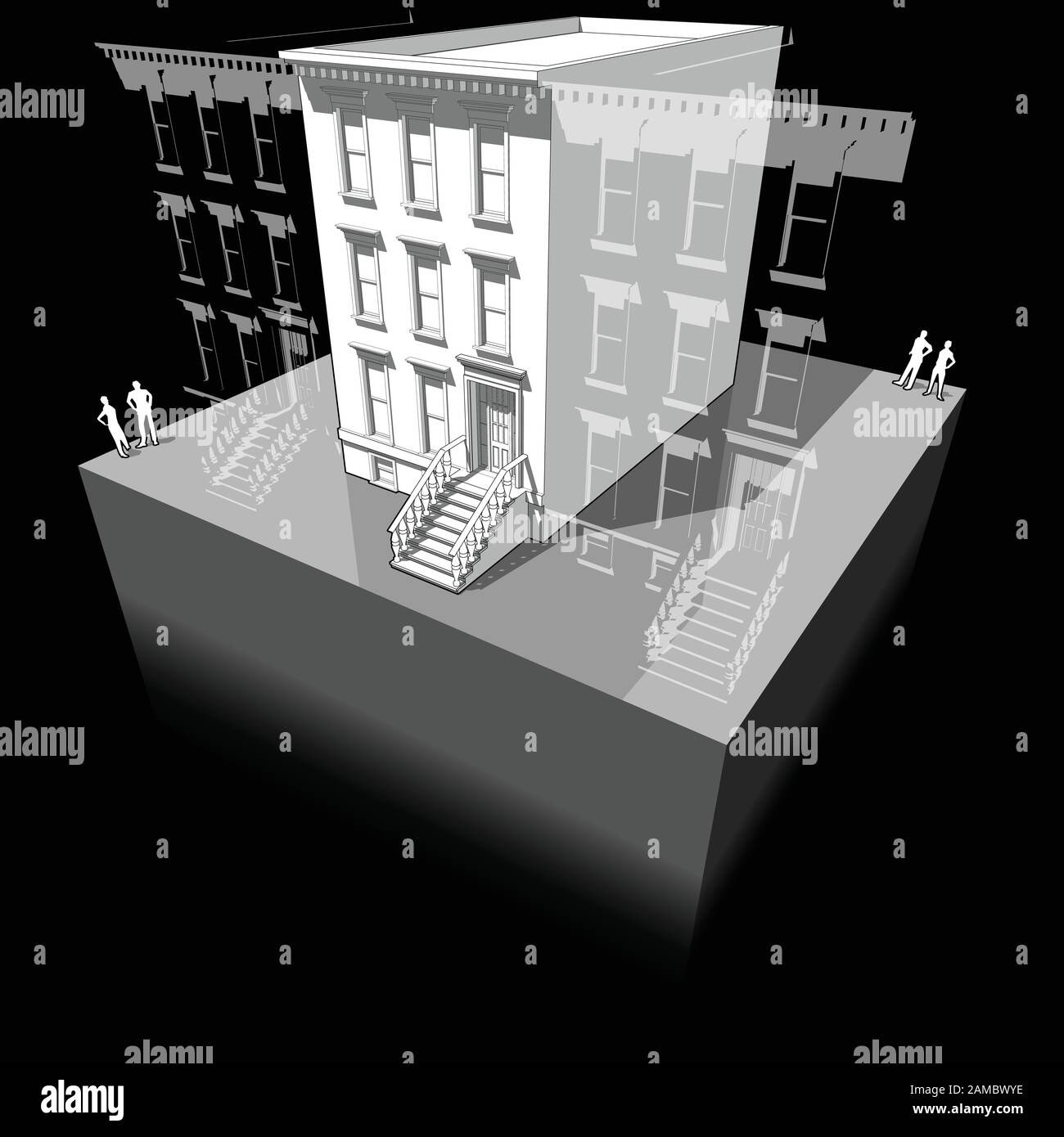 A townhouse Black and White Stock Photos & Images - Alamy