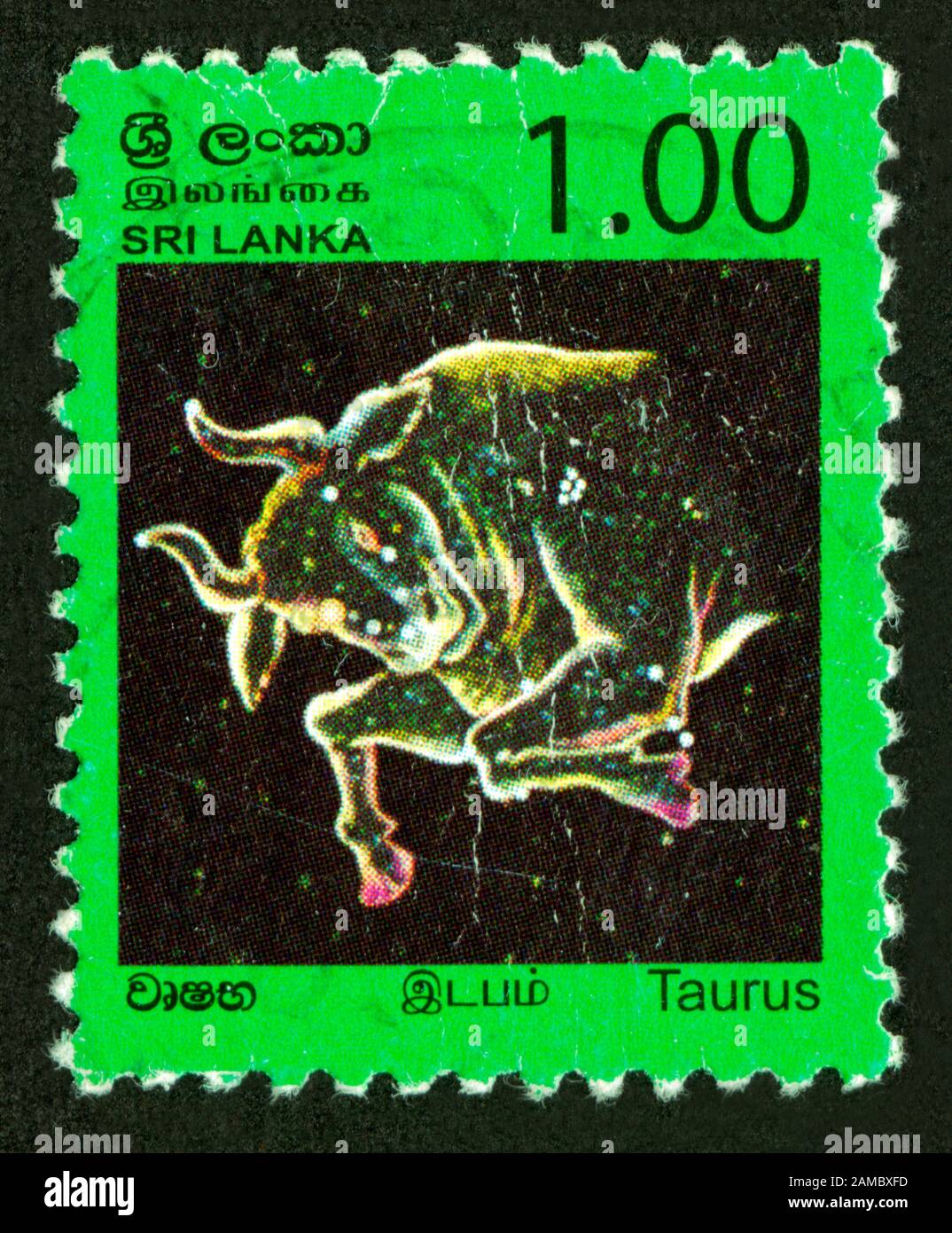 Stamp print in Sri Lanka,Taurus,Zodiac signs Stock Photo - Alamy
