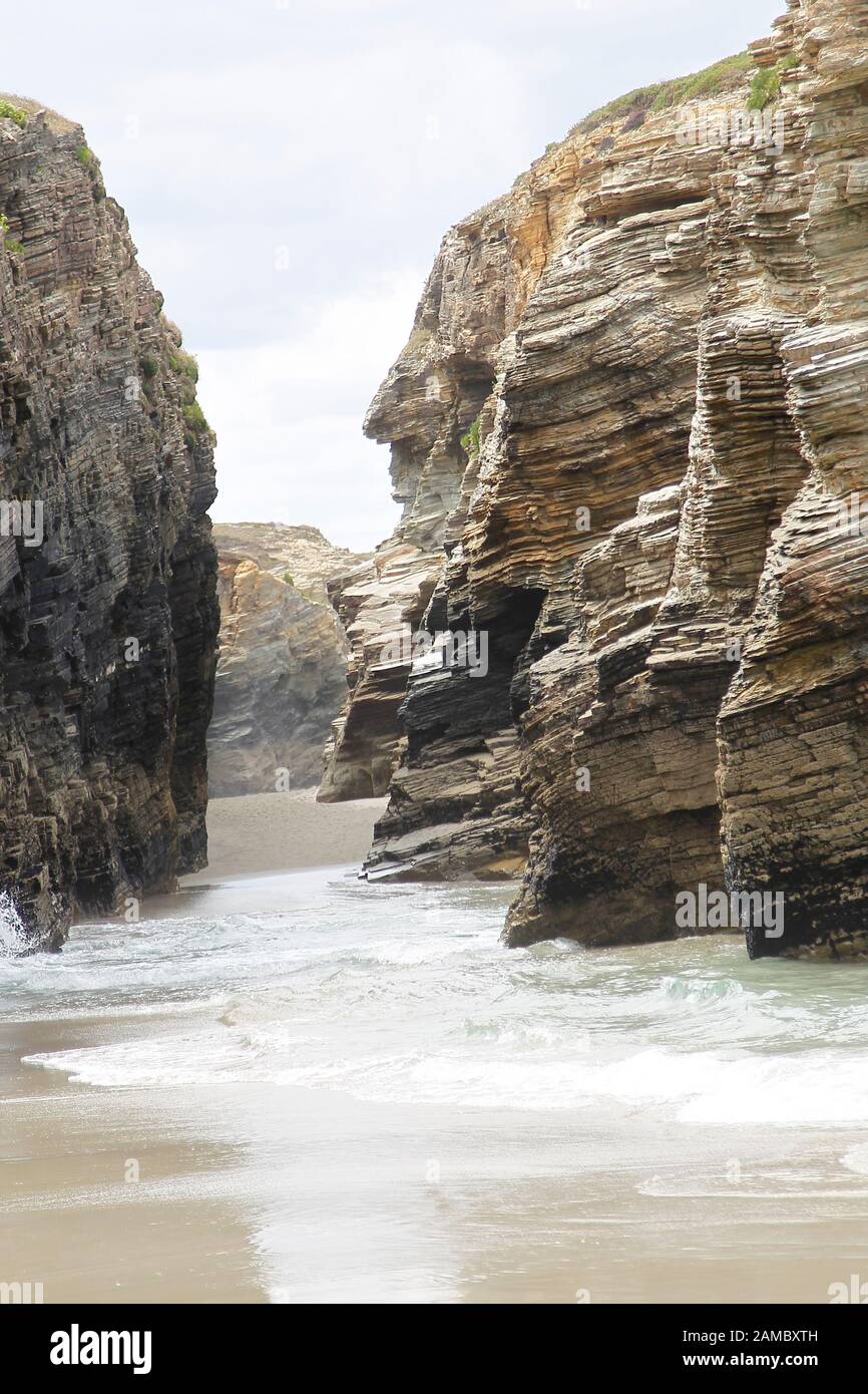 Beach of the Cathedrals in Ribadeo, Galicia, Spain Stock Photo - Alamy